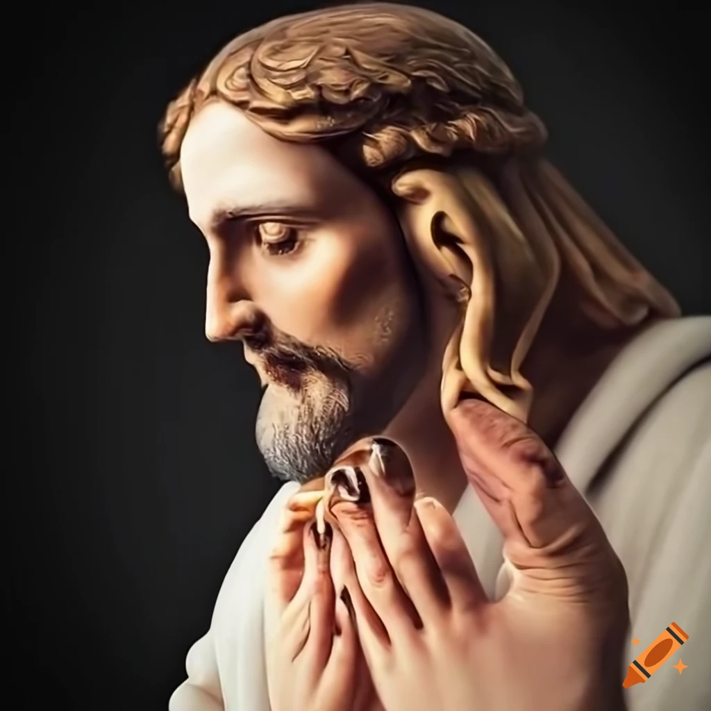 Depiction of Jesus getting a manicure on Craiyon