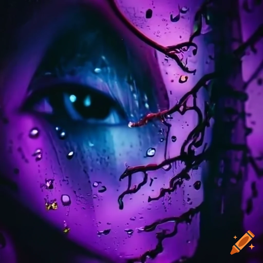 Abstract violet rain on Craiyon