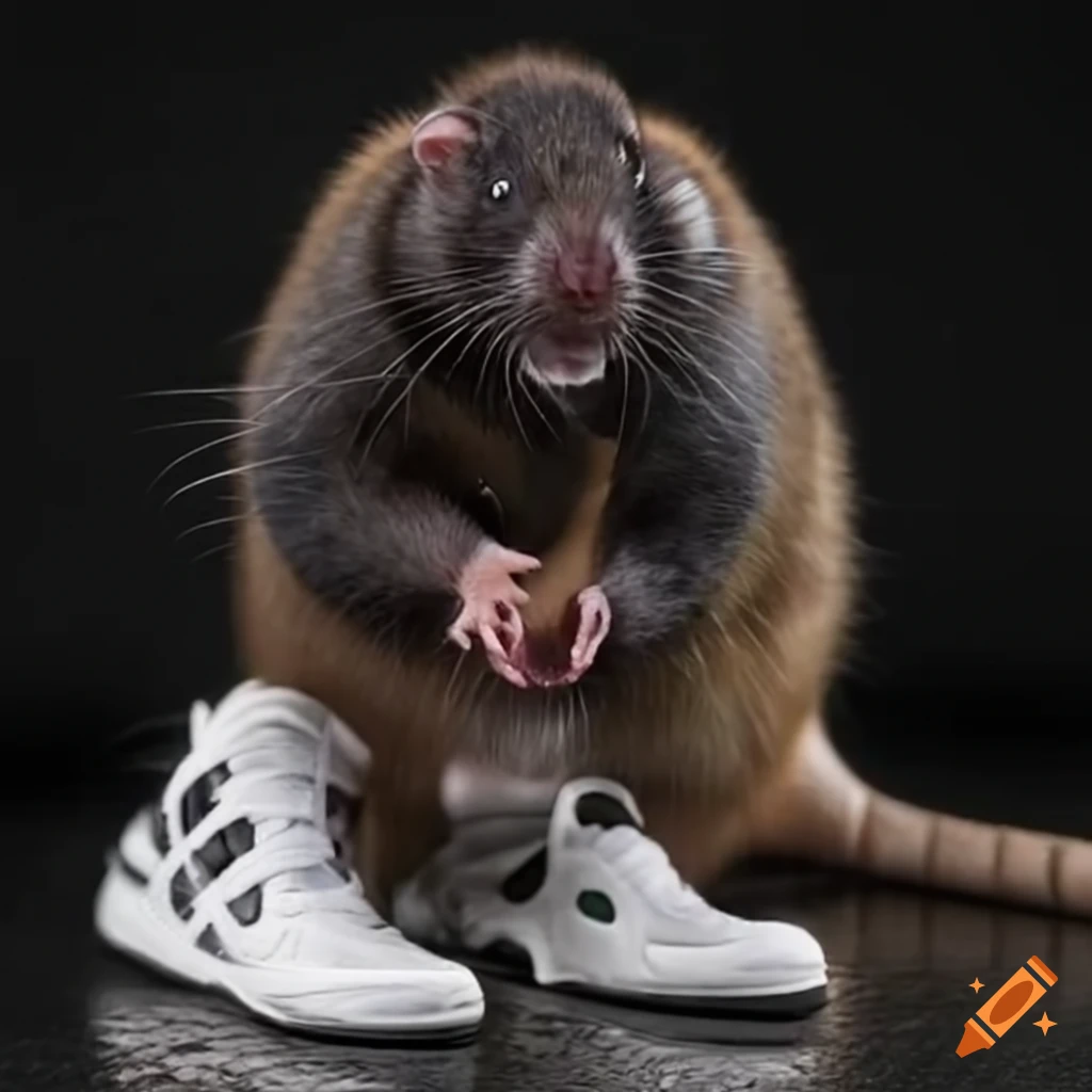 Rat wearing Shaq shoes on Craiyon