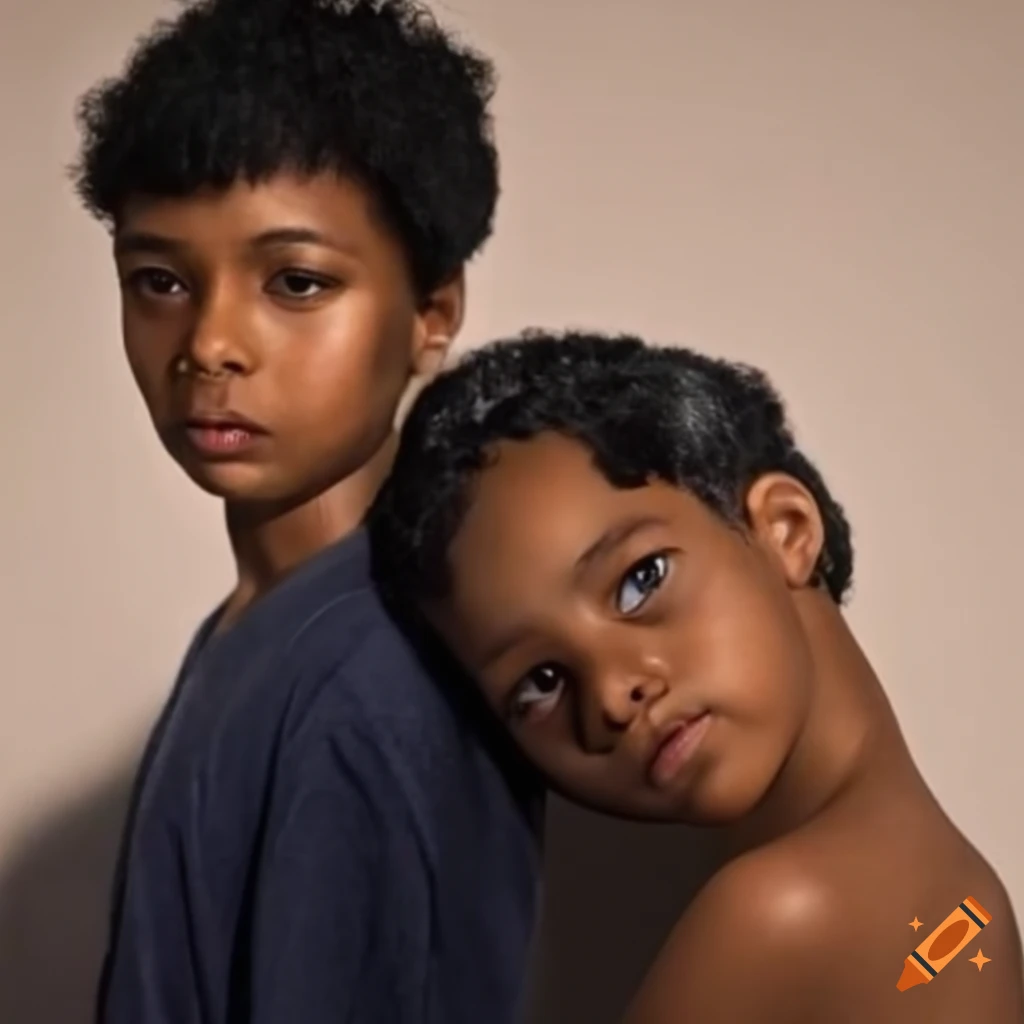 Black haired humanoid alien brothers with arabic features on Craiyon