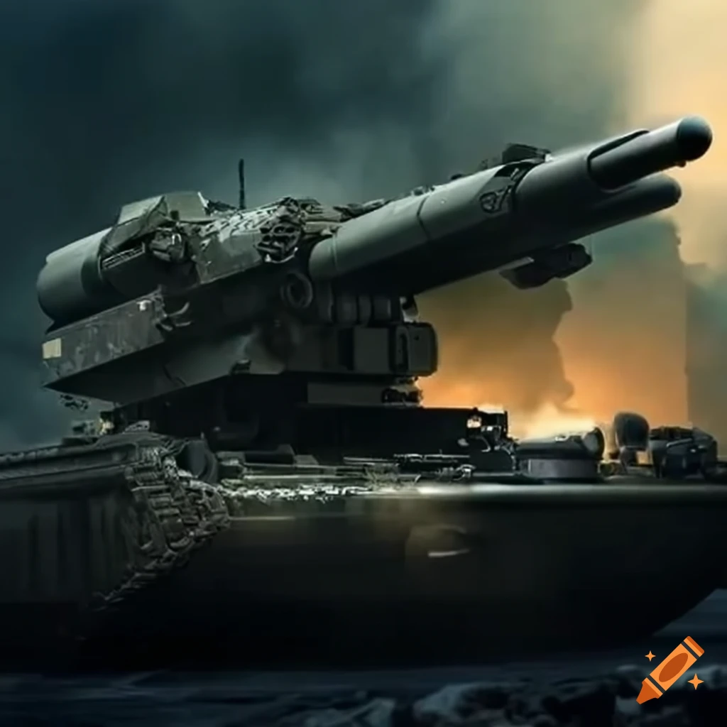 Rocket tank with laser targeting and anti-air missile launchers on Craiyon