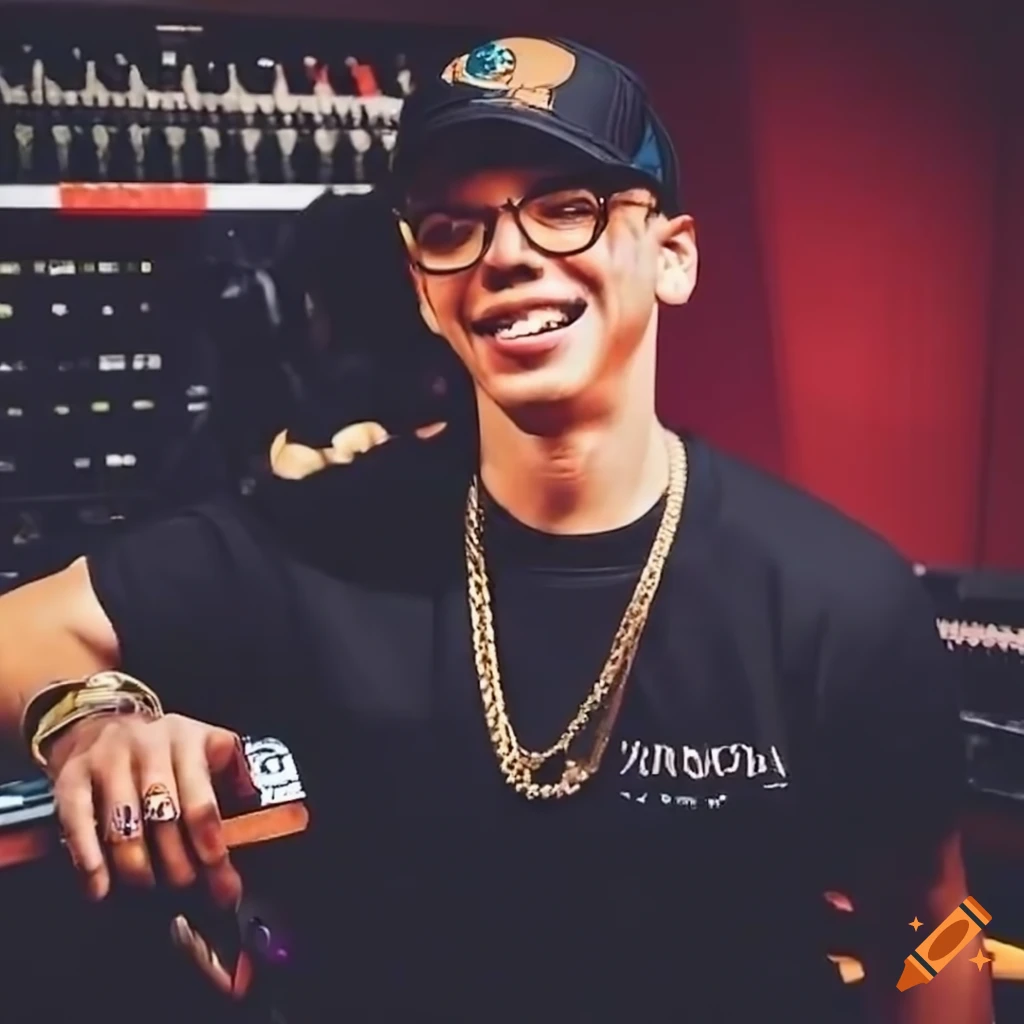 Rapper logic in the studio making beats on Craiyon