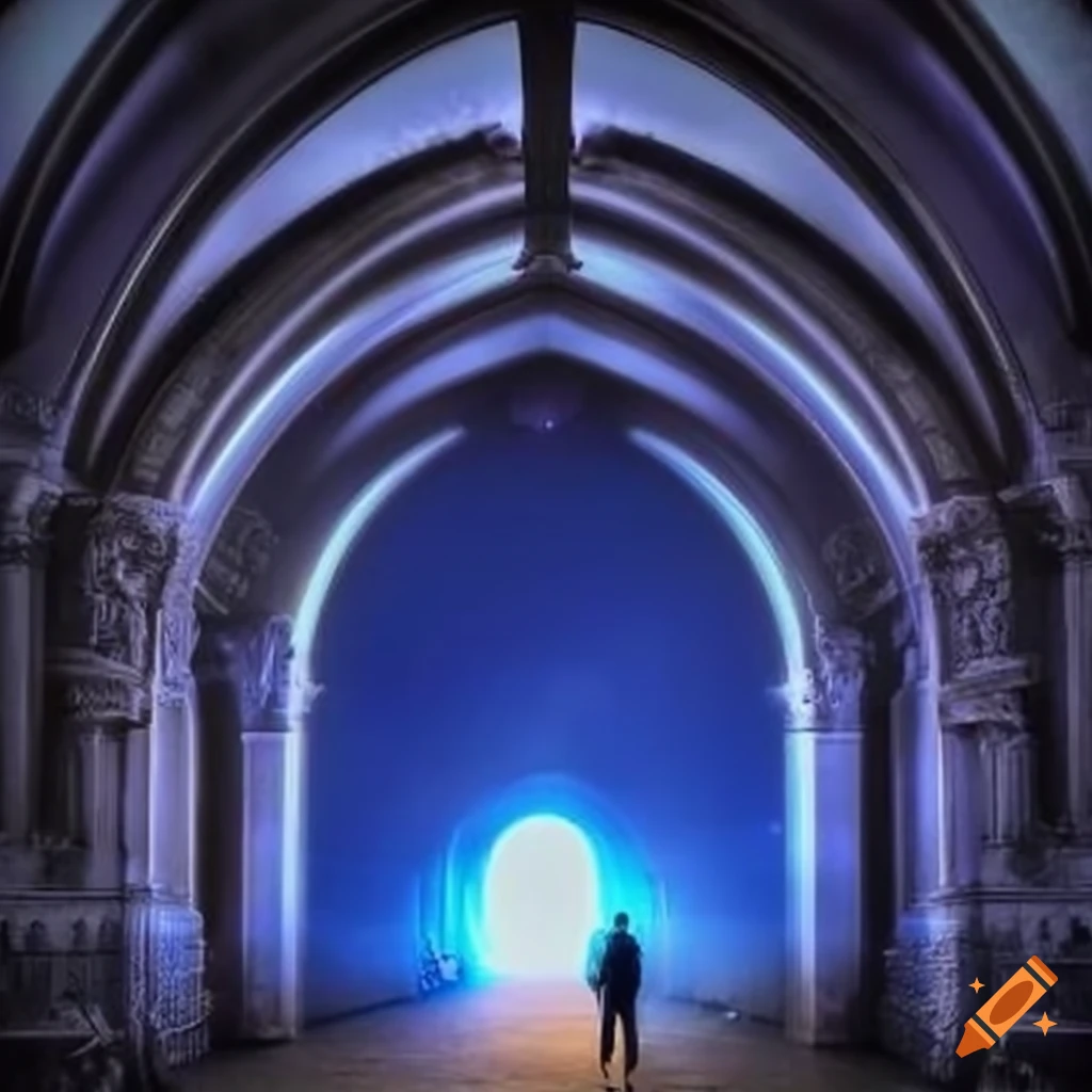 Mystical portal emitting light on Craiyon