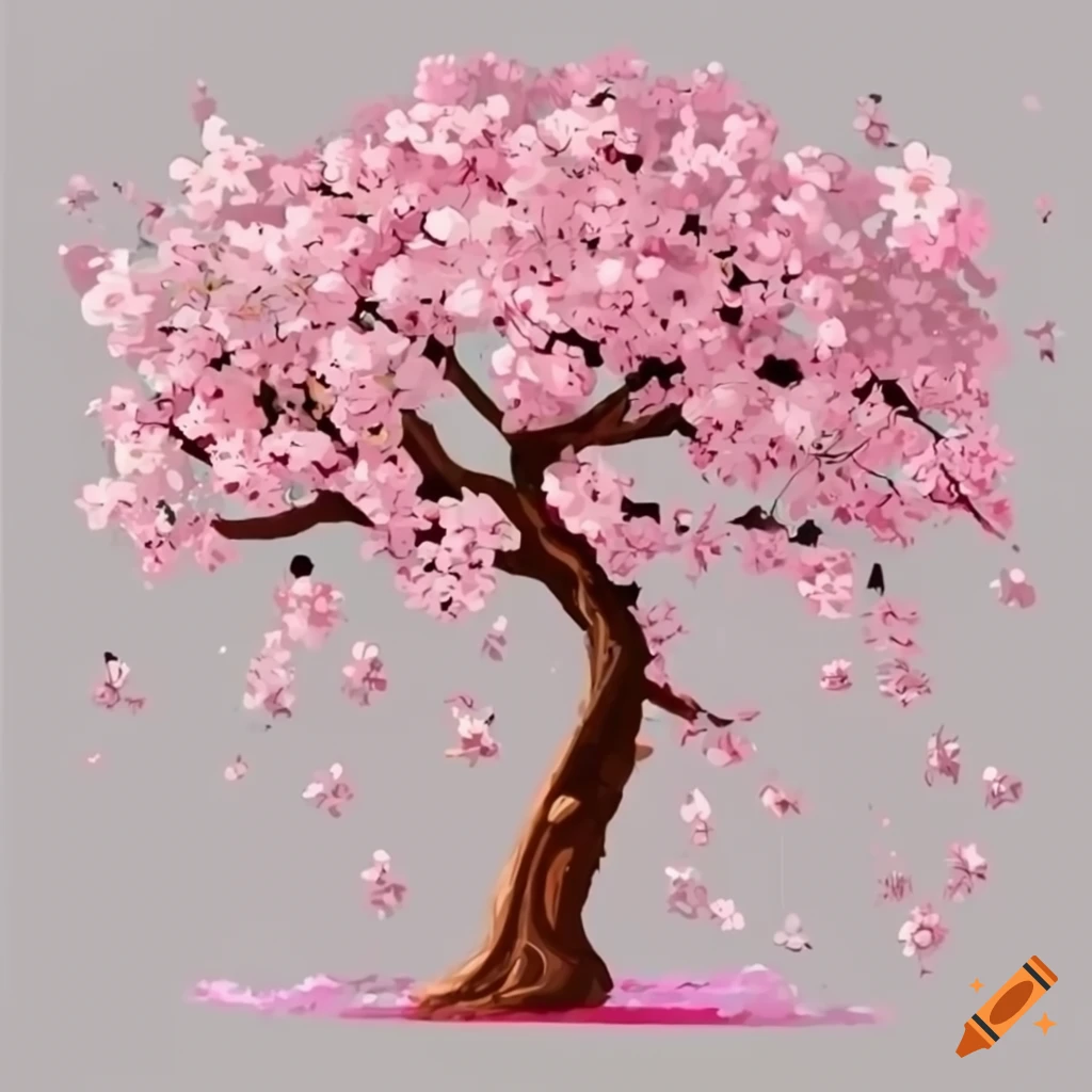 Cartoon cherry blossom tree on Craiyon