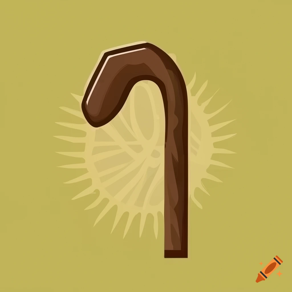 Illustration of a high-quality flat vector shepherd's crook made of ...