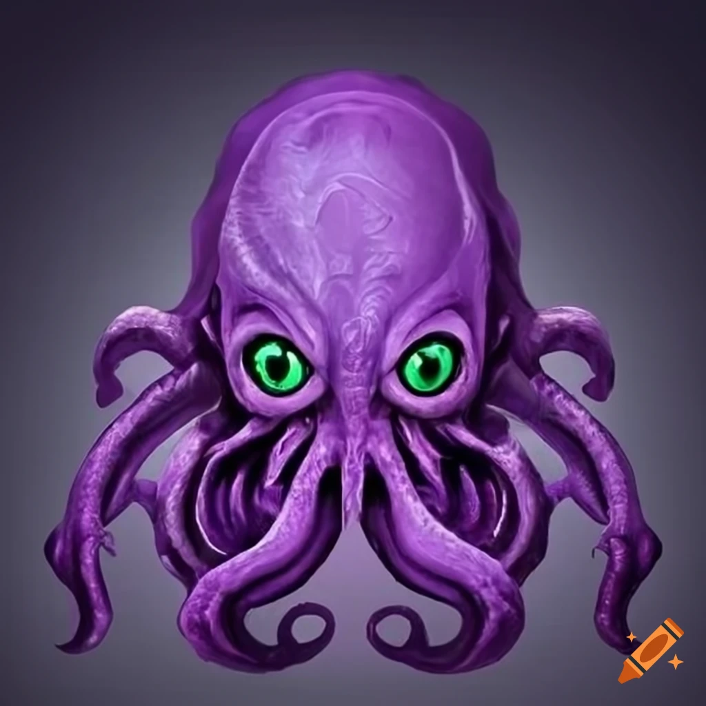 Cthulhu in purple on Craiyon
