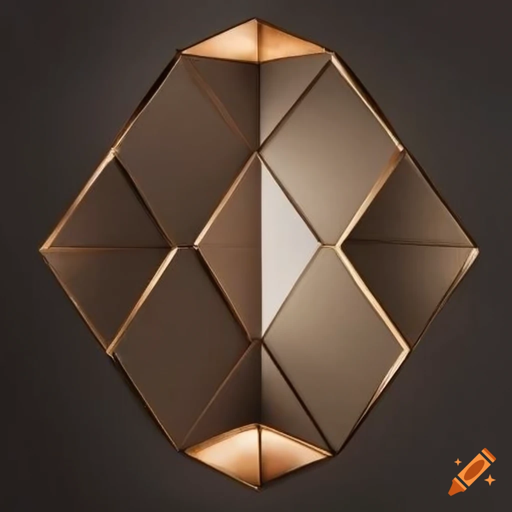 Interior wall made of rhombus-shaped bronze mirrors on Craiyon