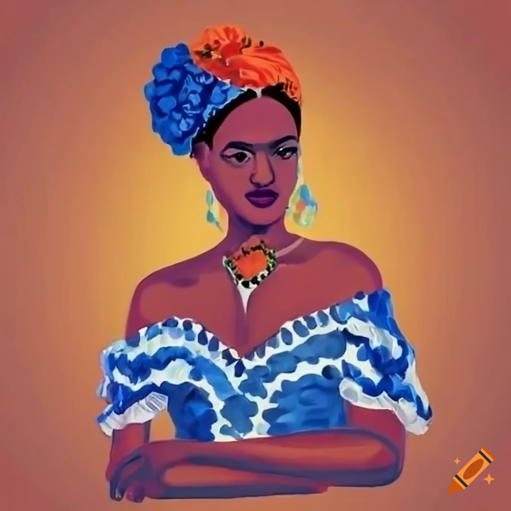 Cuban woman in traditional dress inspired by matisse on Craiyon