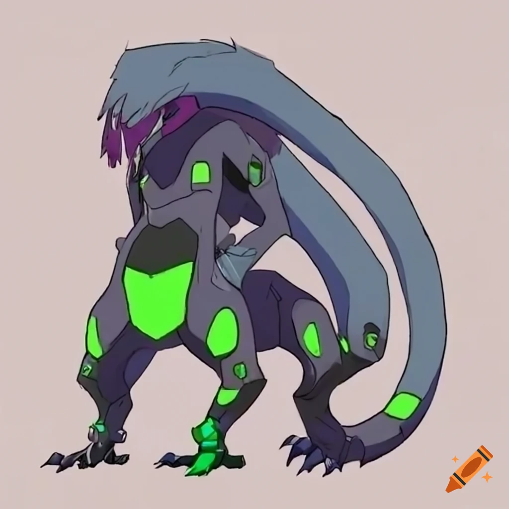 Reptile creature designs in voltron art style on Craiyon