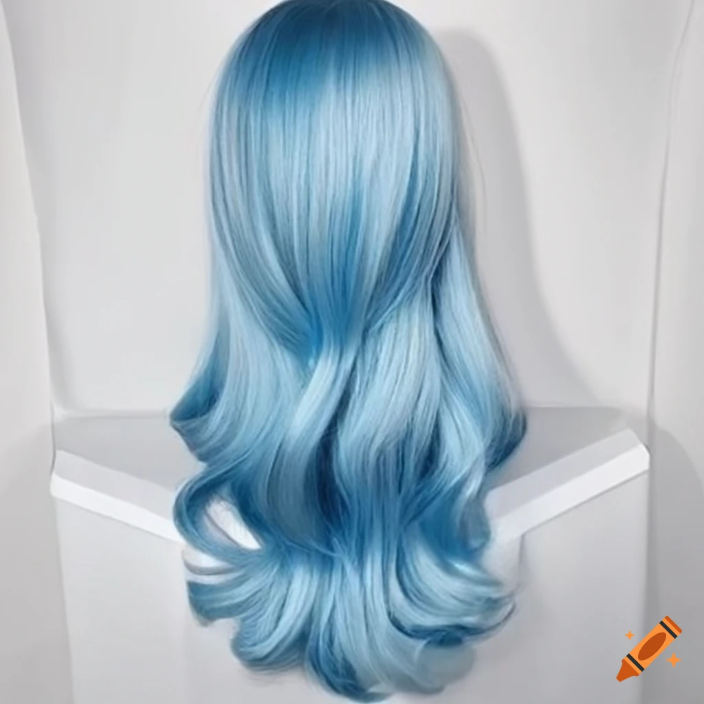 Pale blue wig on Craiyon