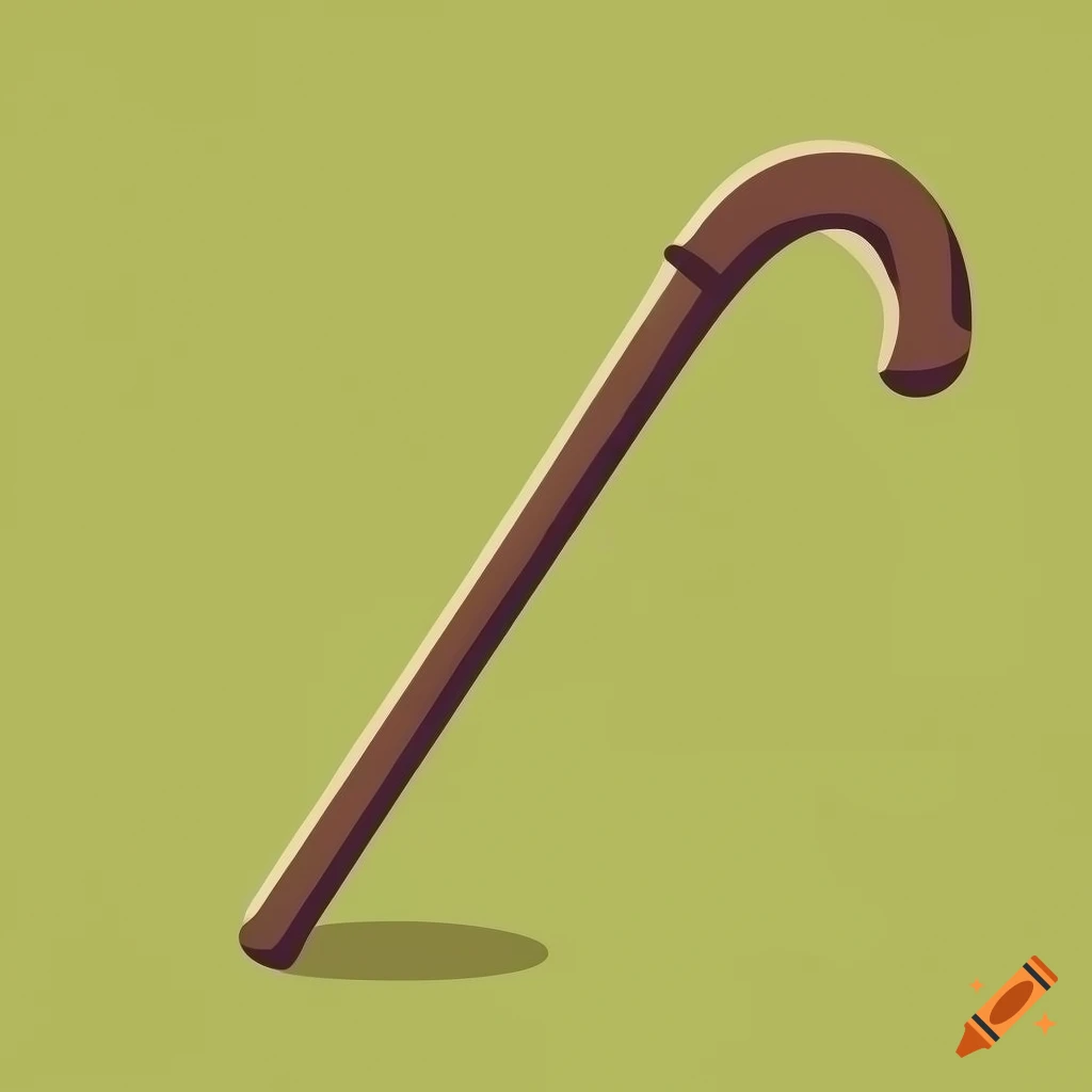 Illustration of a high quality flat vector shepherd's crook made of ...