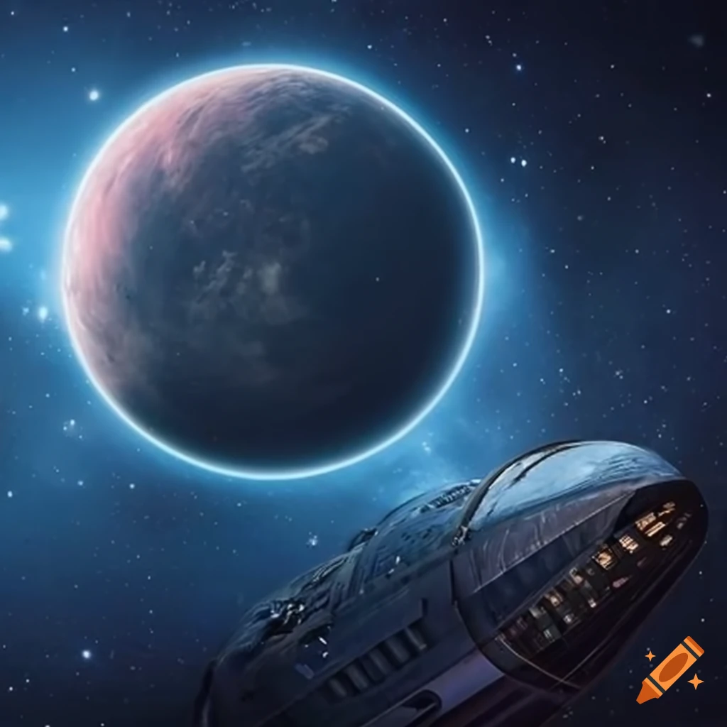 Sci-fi adventure in a luxury orbital cruise ship with panoramic views ...