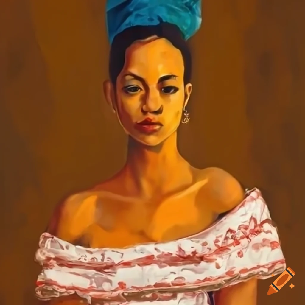 Cuban woman in traditional dress with a matisse style on Craiyon