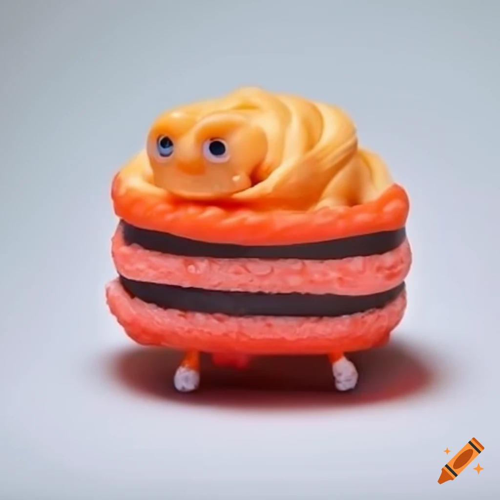 Sushi monster toy on white background on Craiyon