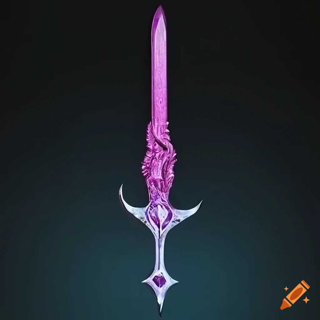 Magic curved fantasy sword on Craiyon