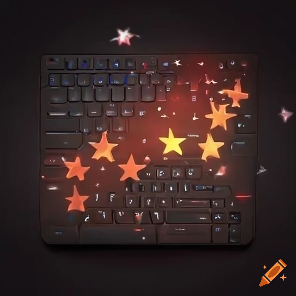 Computer keyboard made of stars on Craiyon