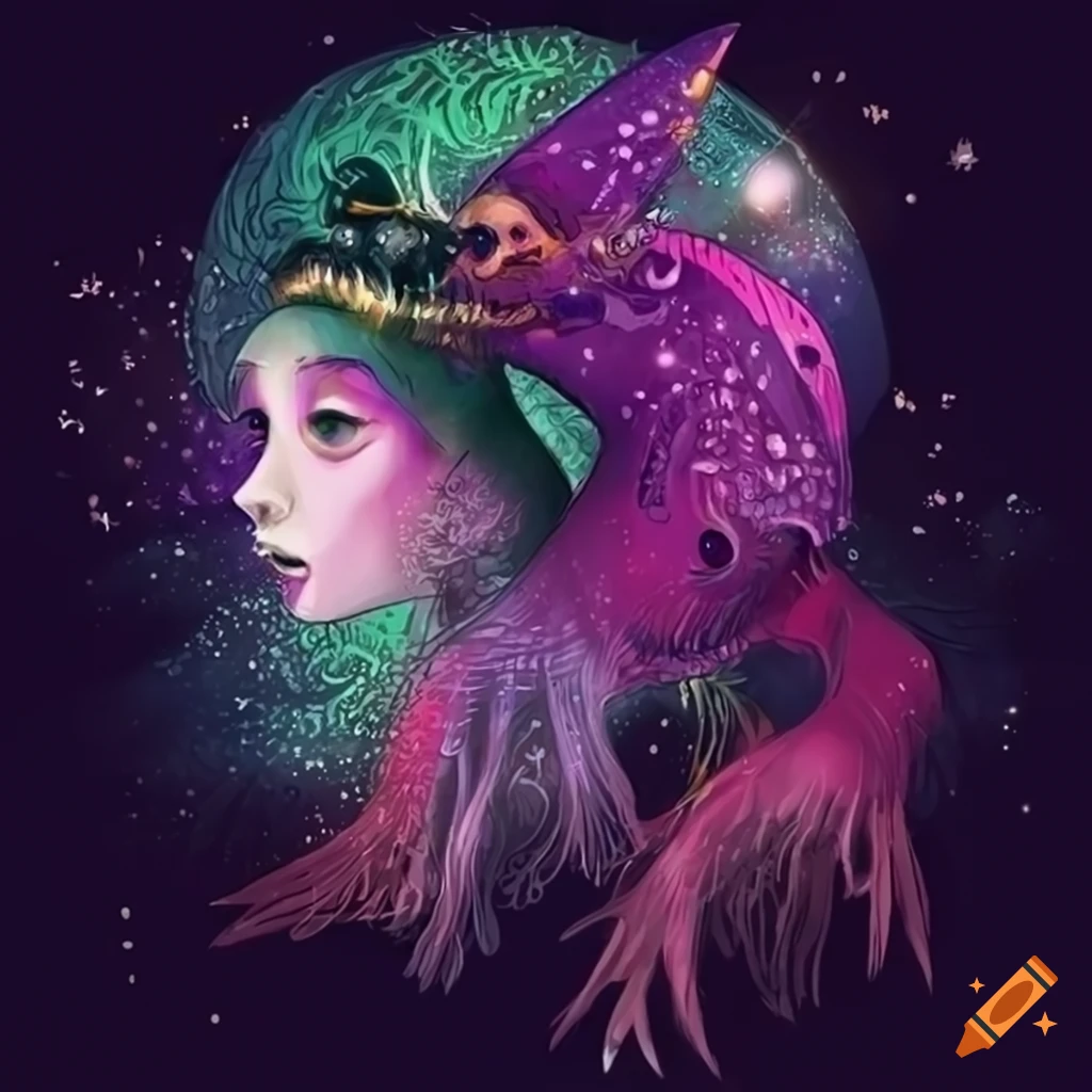 Illustration of magical dream creatures in an enchanted realm on Craiyon