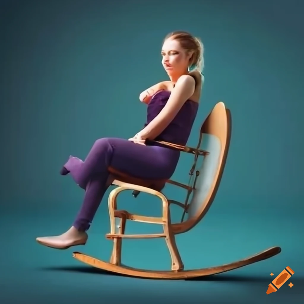 Woman lovingly holding a skateboard while sitting in a rocking chair on ...