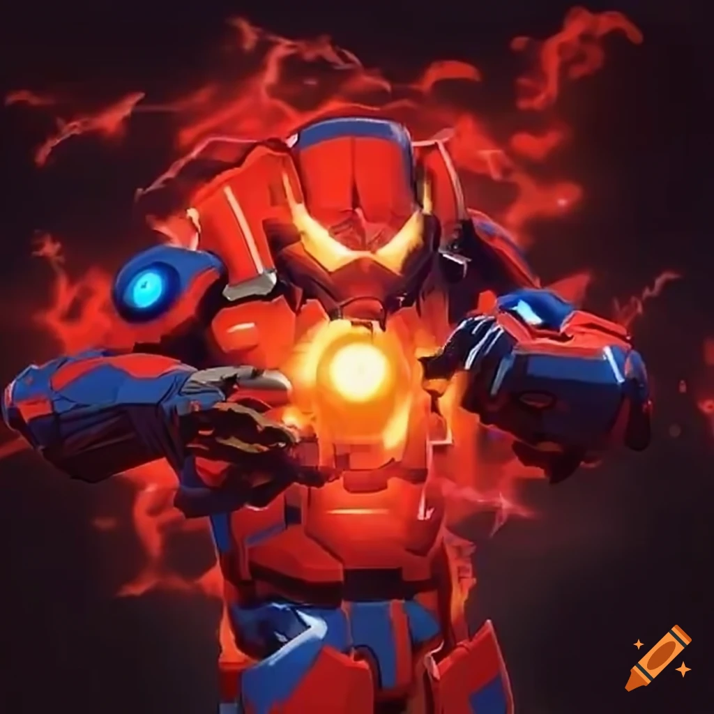 Red versus blue energy blast on Craiyon