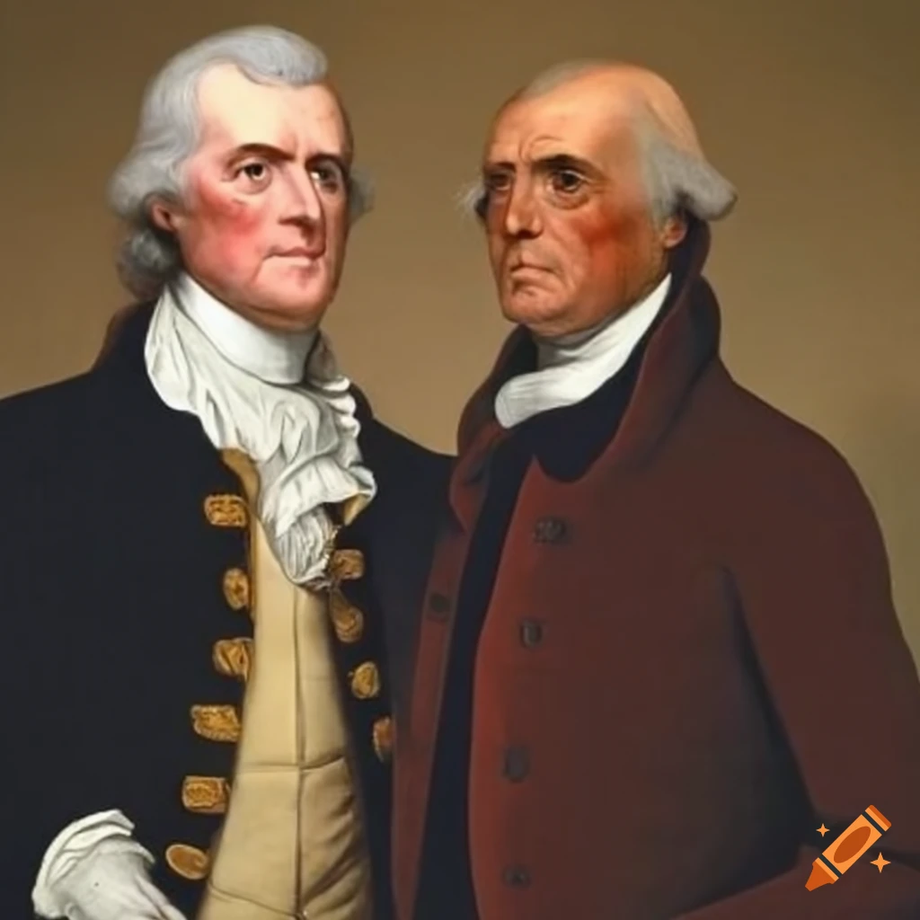 Portrait of Franklin, Thomas Jefferson, and John J. Adams on Craiyon