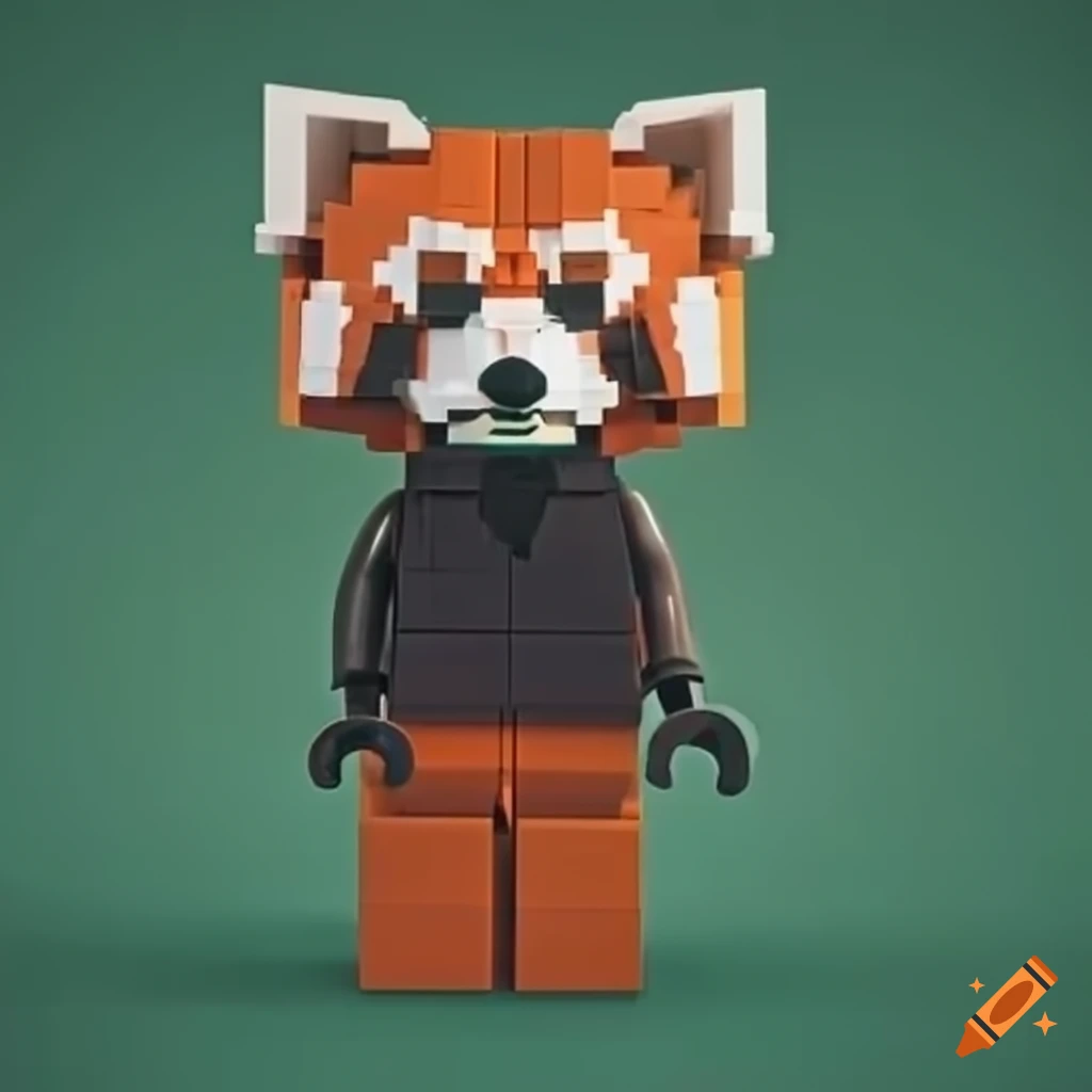 Red panda in lego style on Craiyon