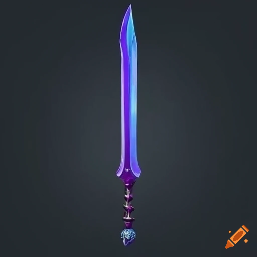 Magic curved fantasy sword on Craiyon