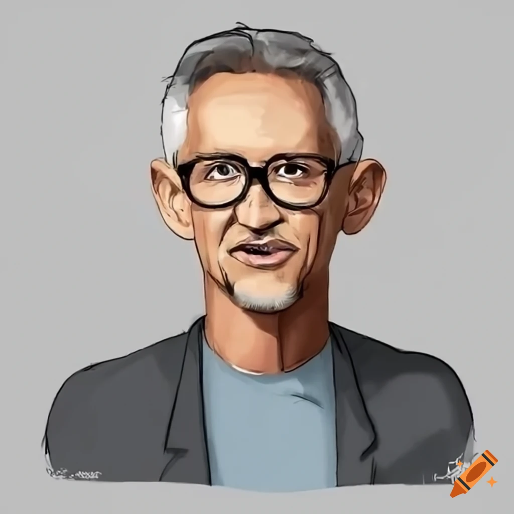Humorous depiction of Gary Lineker in South Park style 2D drawing on ...