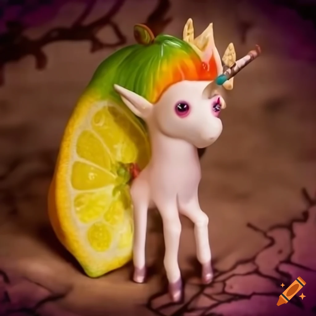 Mythical creatures and mutant omega mart lemon fruit monster in a ...