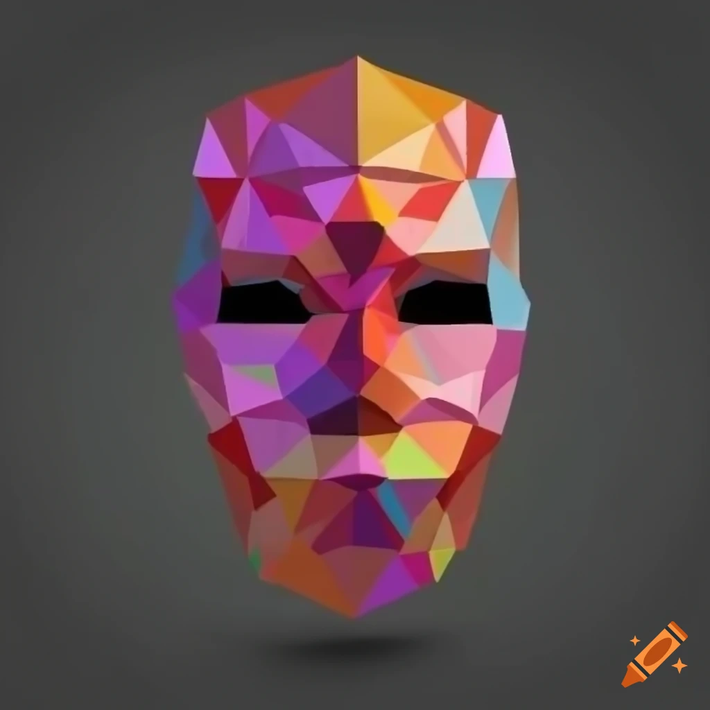 Low poly mask on Craiyon