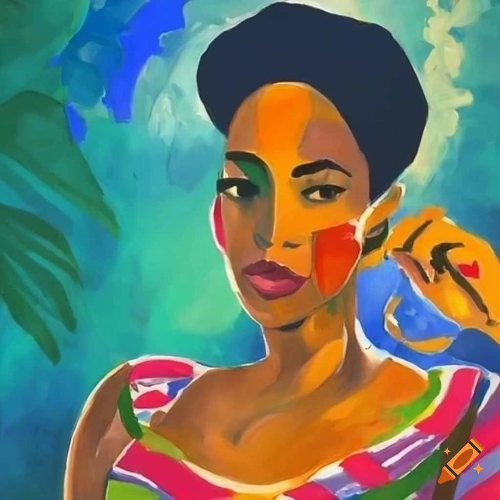 Cuban woman in the style of matisse on Craiyon