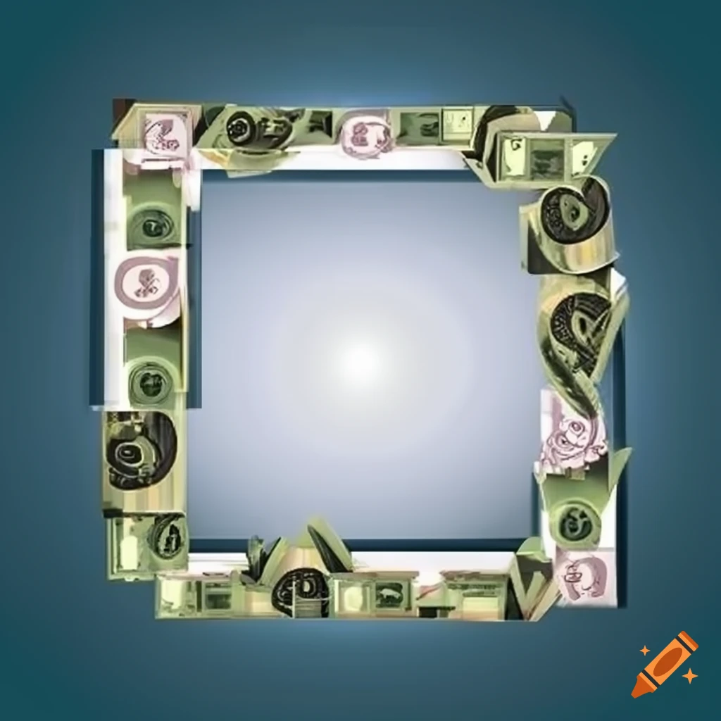 2d square frame border with business office money design on Craiyon