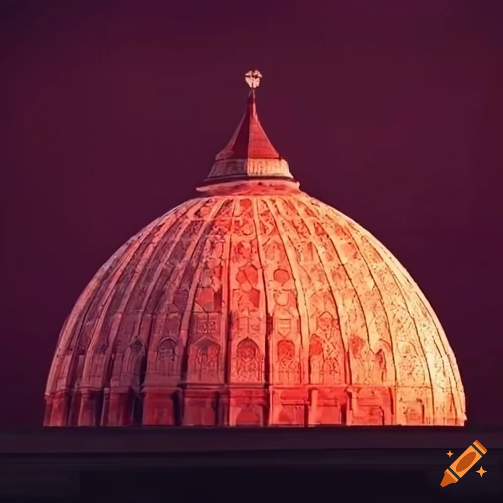 Red dome placed on the earth on Craiyon