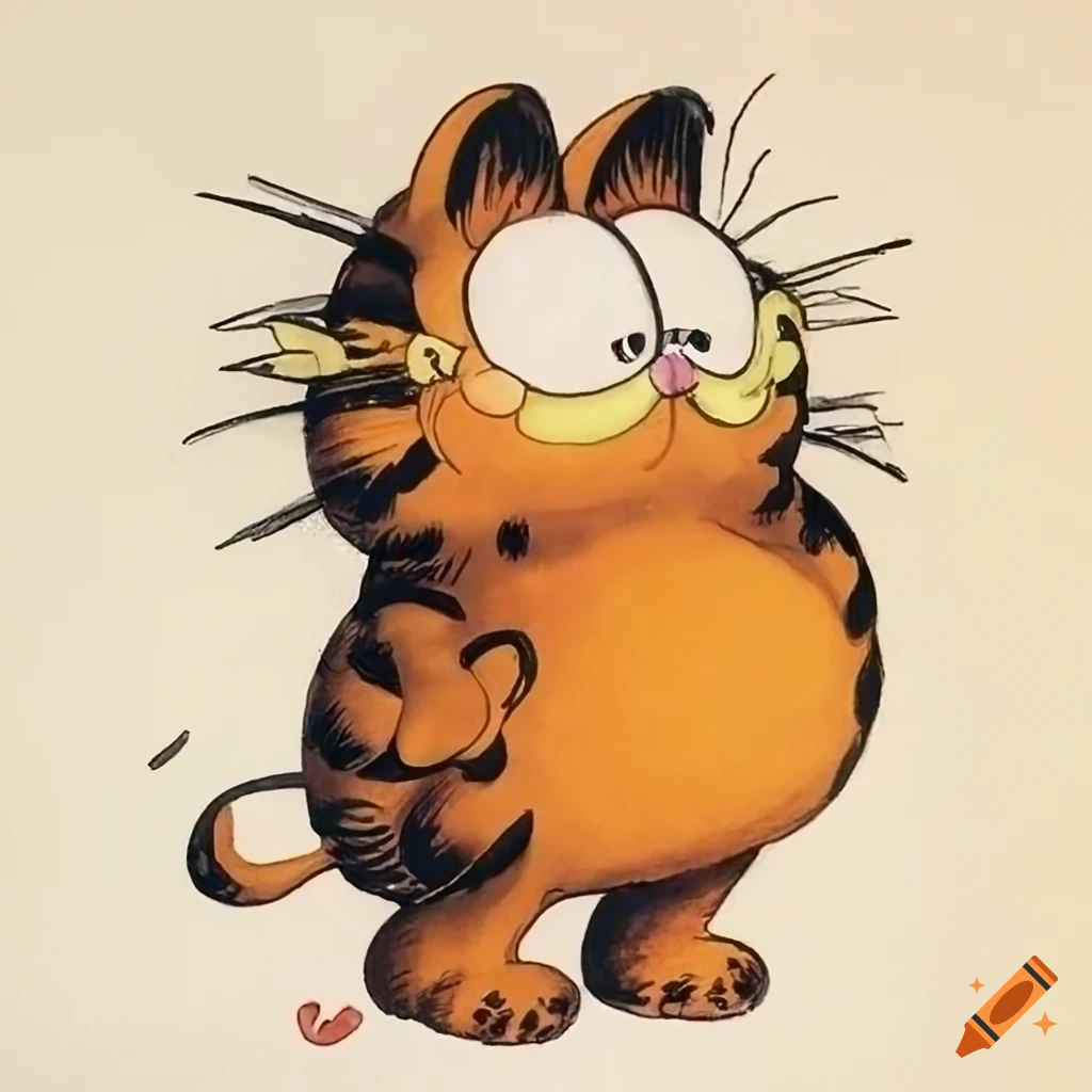 Garfield, final fantasy concept art by yoshitaka amano, ink and ...
