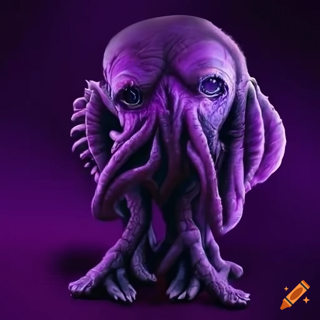 Purple depiction of cthulhu on Craiyon