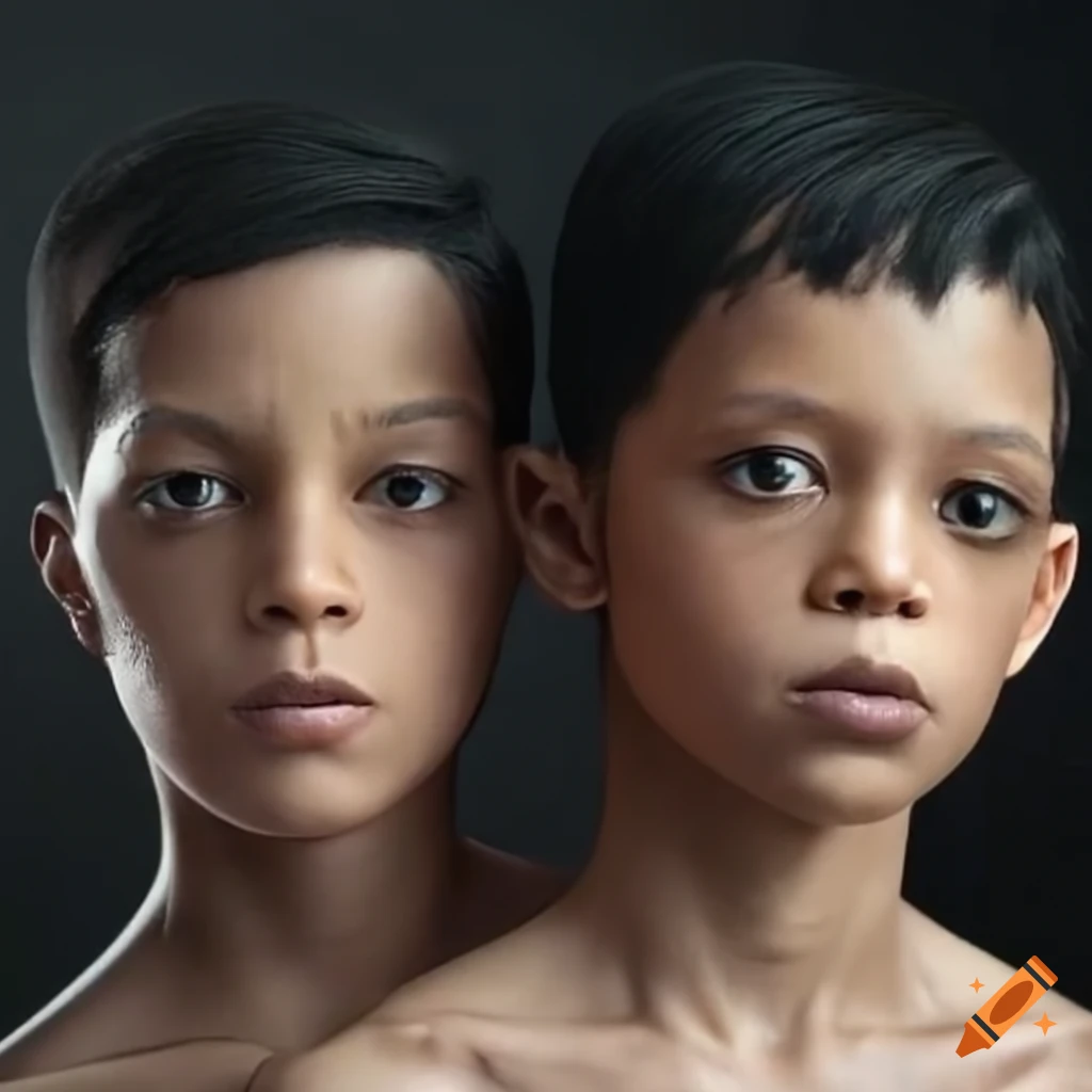 Black haired humanoid alien brothers with arabic features on Craiyon