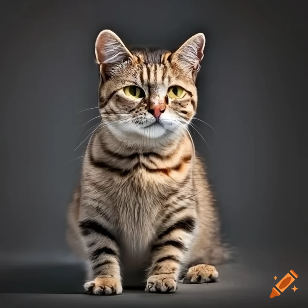 Cat with a big head and small body on Craiyon