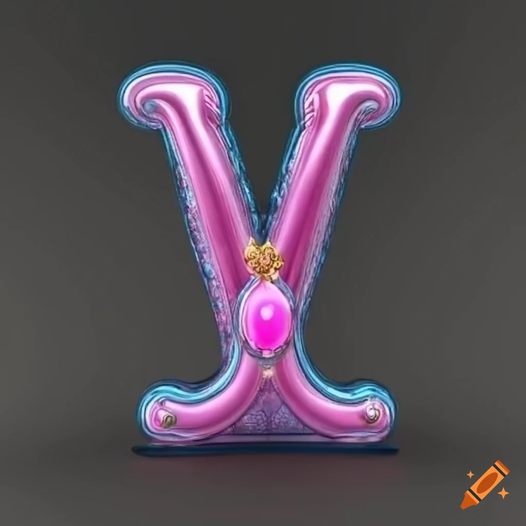 Princess-themed 3d render of the letter n on Craiyon