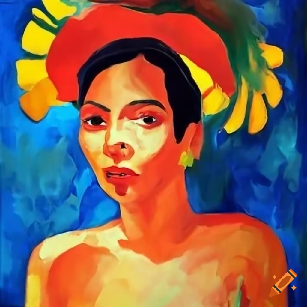 Cuban girl in the style of matisse on Craiyon