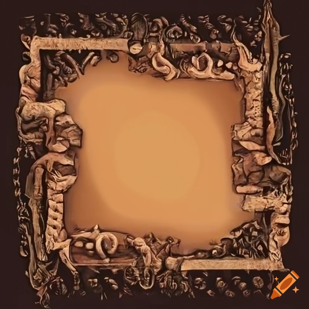 Square border frame with paleontology prehistoric archeology design on ...