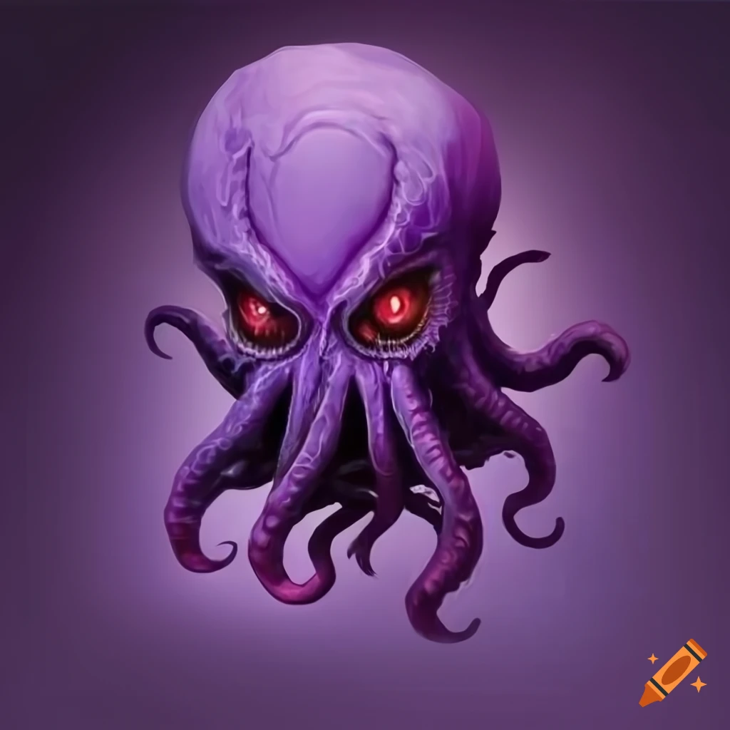Cthulhu in purple color on Craiyon