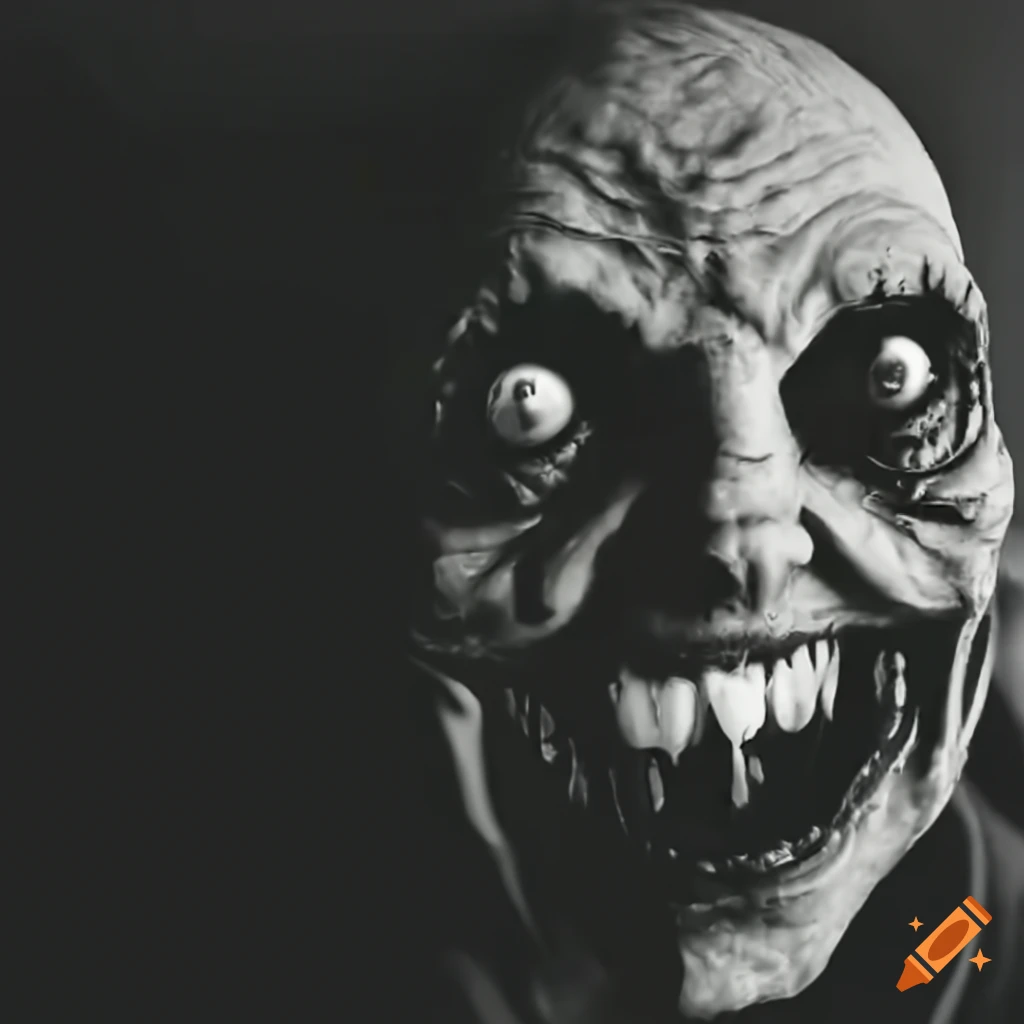 Surreal boiled cheese demon with horror filter and parallax effect on ...