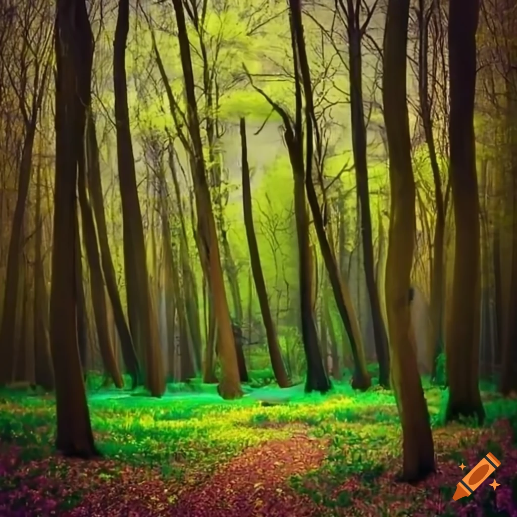 Spring forest on Craiyon