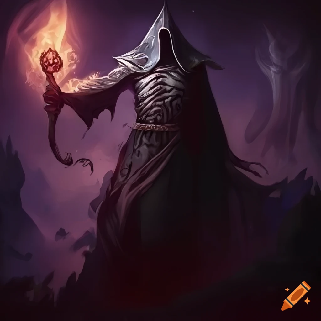Dark entity wizard in a fantasy setting on Craiyon