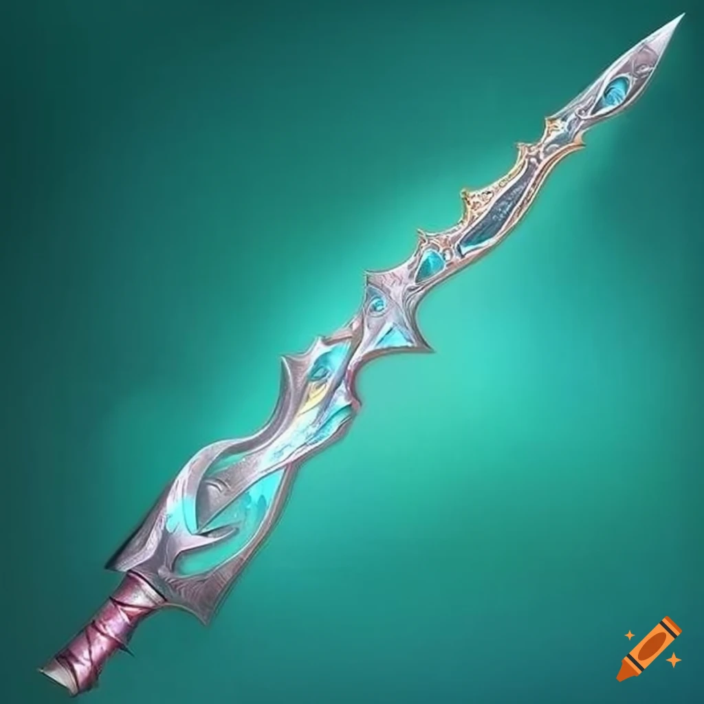 Magic curved fantasy sword on Craiyon