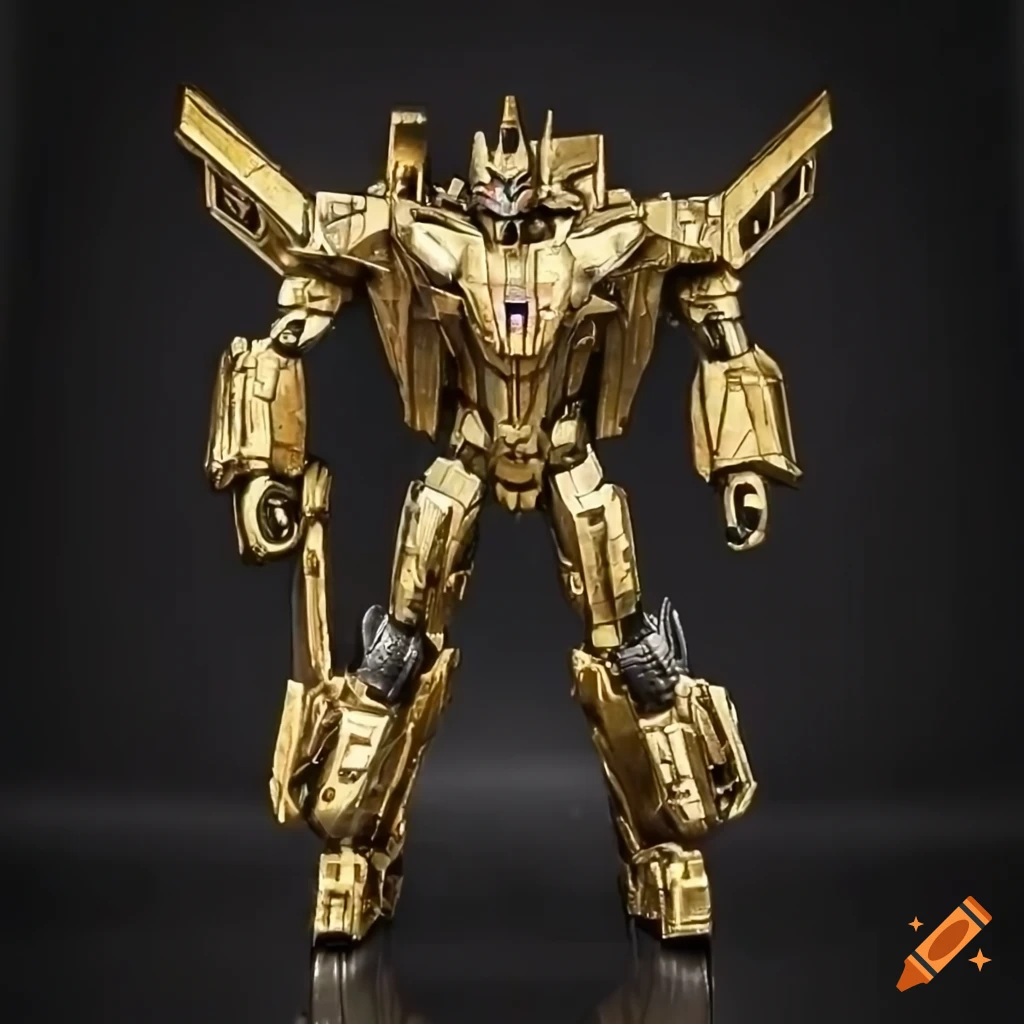 Full body art of gold and black Decepticon Transformer resembling Star ...