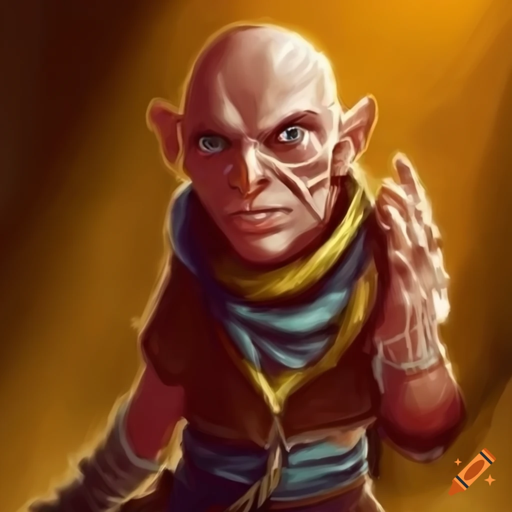 DND gith monk character without a nose on Craiyon