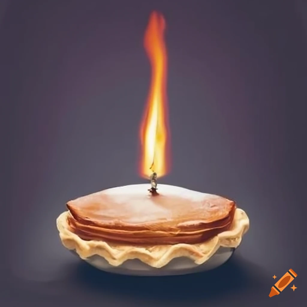Pie with a burning fuse on Craiyon