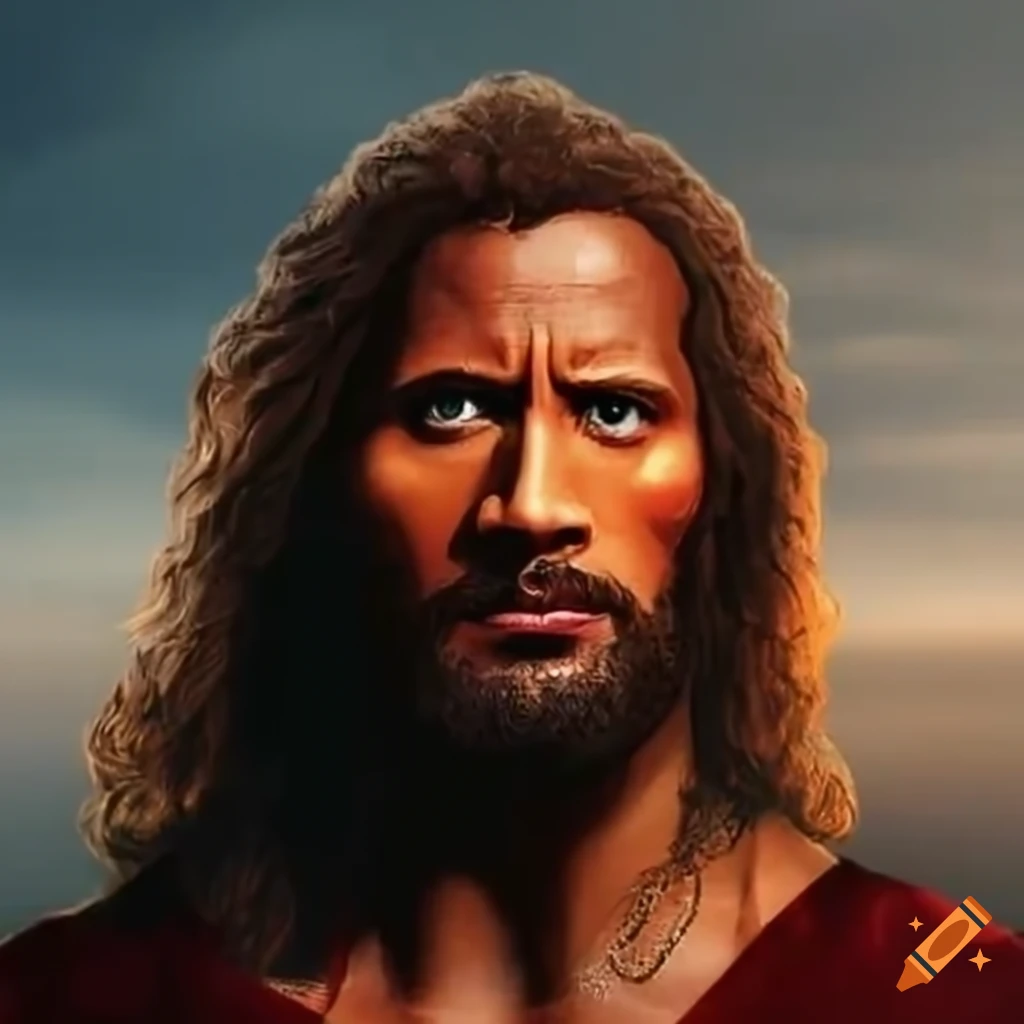 Dwayne johnson portrayed as jesus on Craiyon