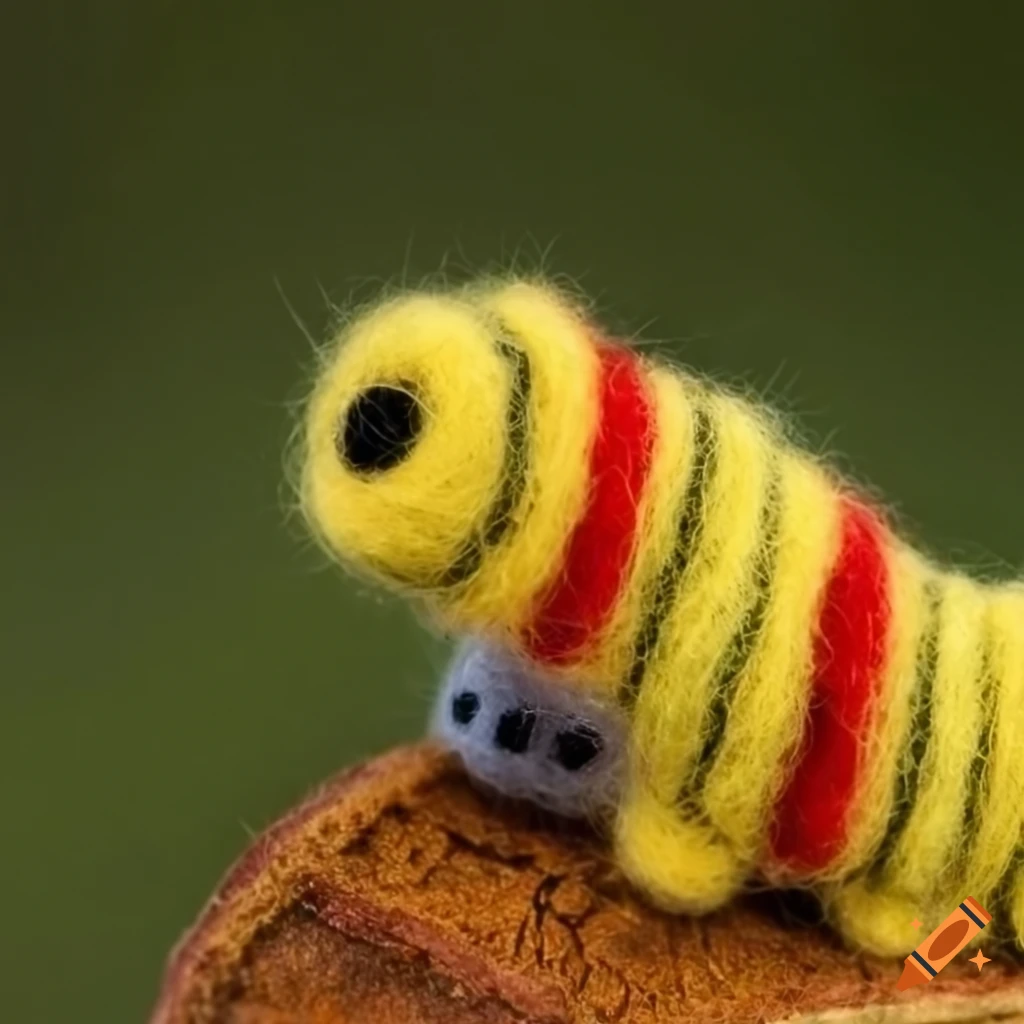 Felted wool caterpillar on Craiyon