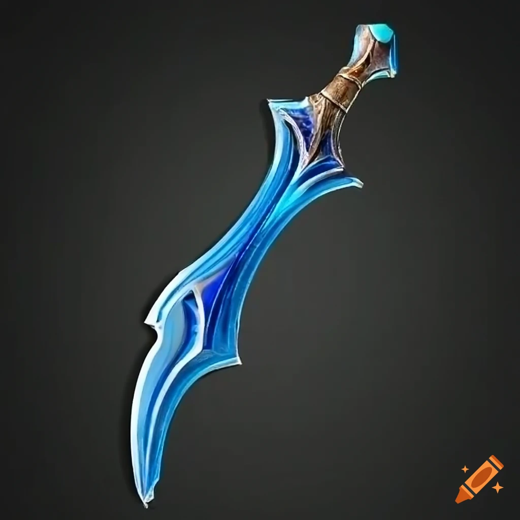 Fantasy sword with a mystical curve on Craiyon